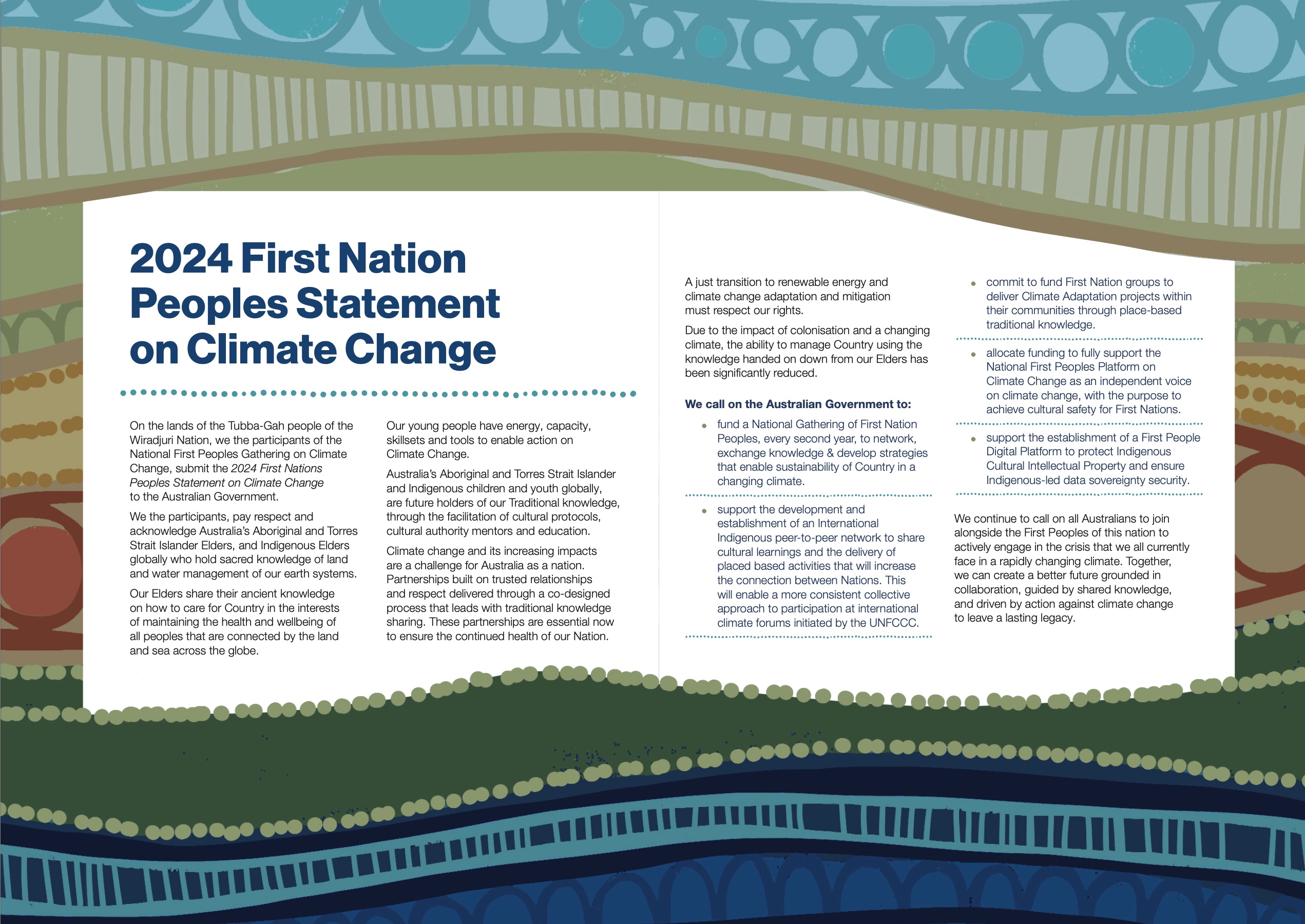 2024 First Nation Peoples Statement on Climate Change - NESP 2 climate